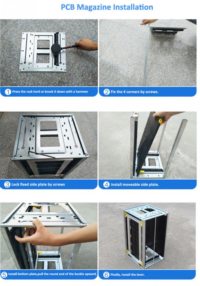10mm Pitch Esd Magazine Rack Pcb System With Storing 50 Boards