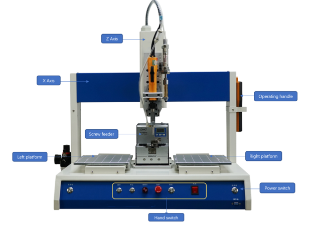 4 Axis Robotic Automatic Screwdriver With Feeder Completely Integrated